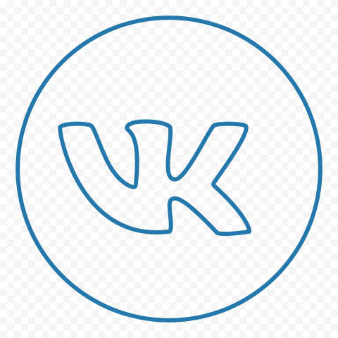 VK Round Outline Blue Icon Image PNG | Citypng