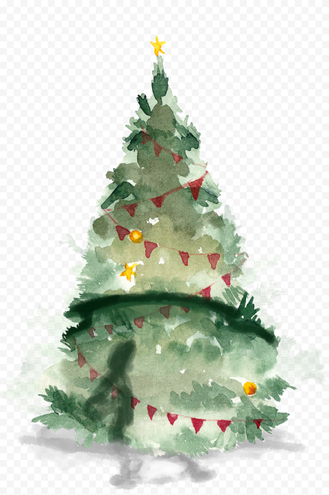 Watercolor Christmas Tree Transparent Background | Citypng