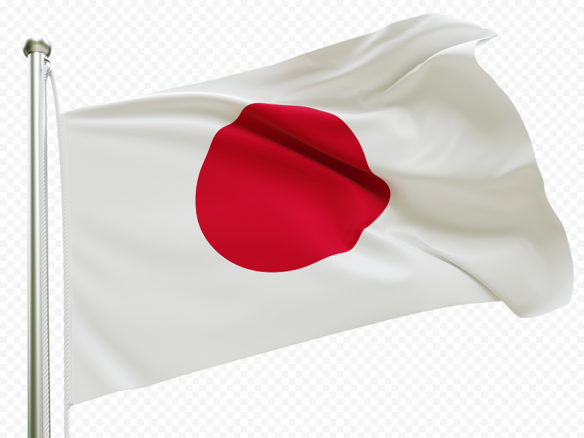 Waving Japan Flag On Pole Transparent Background | Citypng