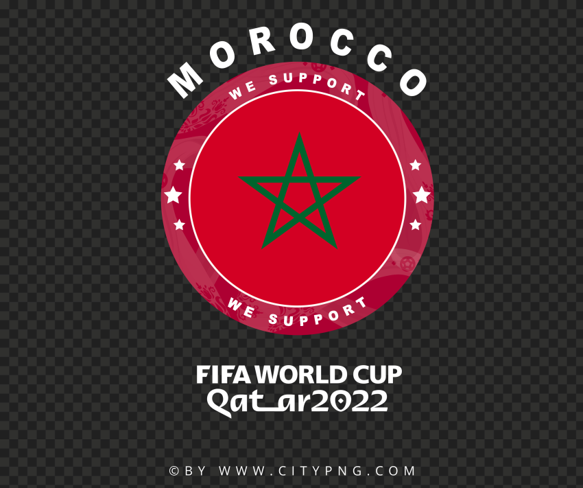 We Support Morocco World Cup 2022 Logo FREE PNG | Citypng