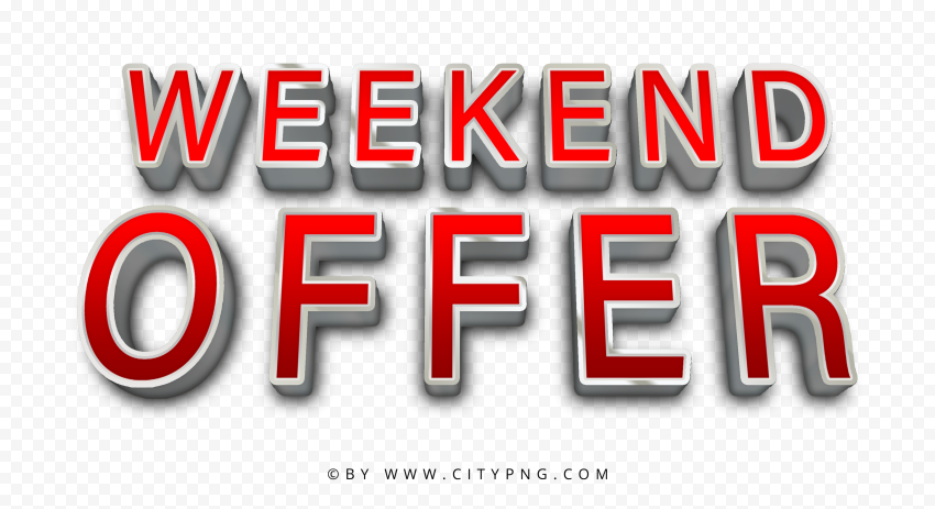 Weekend Offer Red Logo Sign Transparent PNG | Citypng