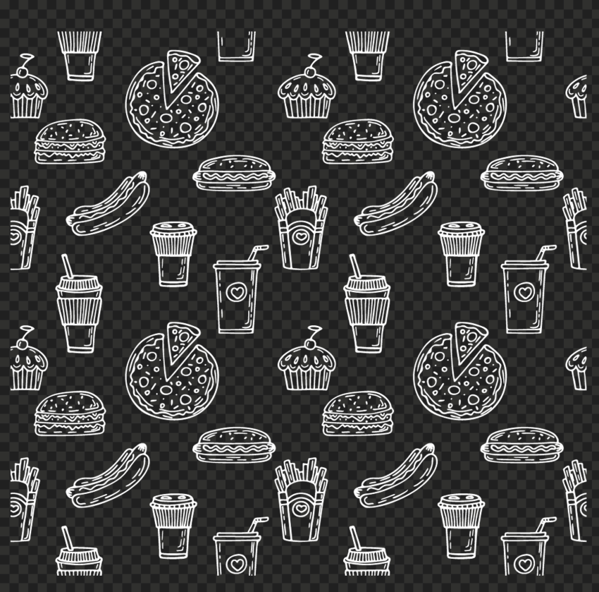 White Coffee Fast food Hamburger Pattern Seamless | Citypng