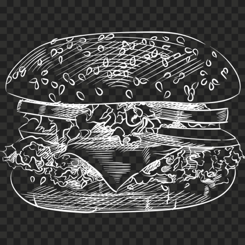 White Hamburger Burger Pencil Drawing Download PNG | Citypng