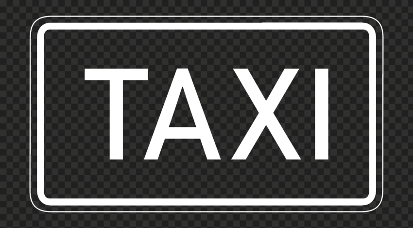 White Outline Taxi Service Transport Sign Logo | Citypng