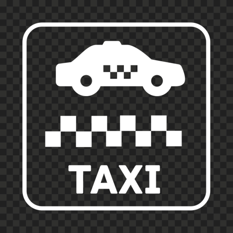 White Sign Logo Taxi Zone Icon | Citypng