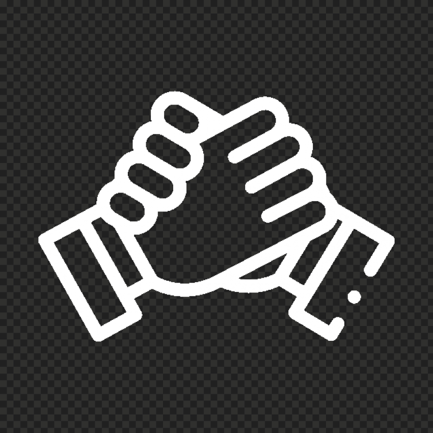 HD Handshake White Icon Symbol Transparent Background | Citypng