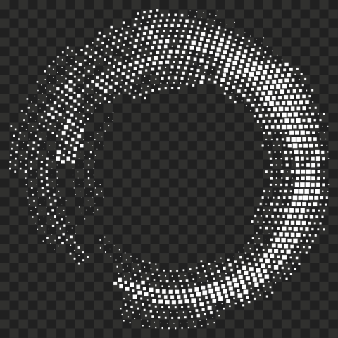 White Spotted Halftone Circle Abstract PNG | Citypng
