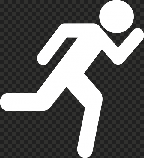 White Stickman Silhouette Running PNG | Citypng
