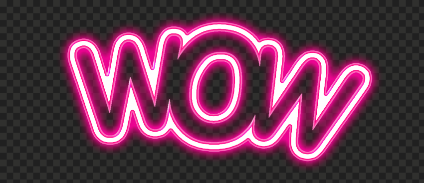 Wow Pink Neon Expression Word Transparent PNG | Citypng