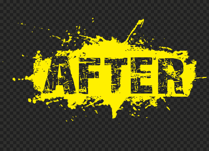 Yellow After Word Grunge Effect Transparent PNG | Citypng