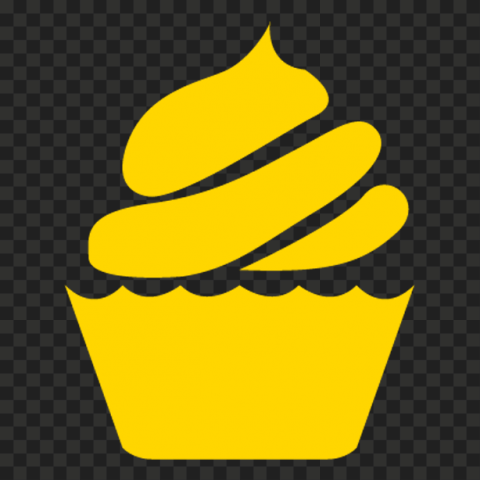 Yellow Cupcake Silhouette Icon PNG | Citypng