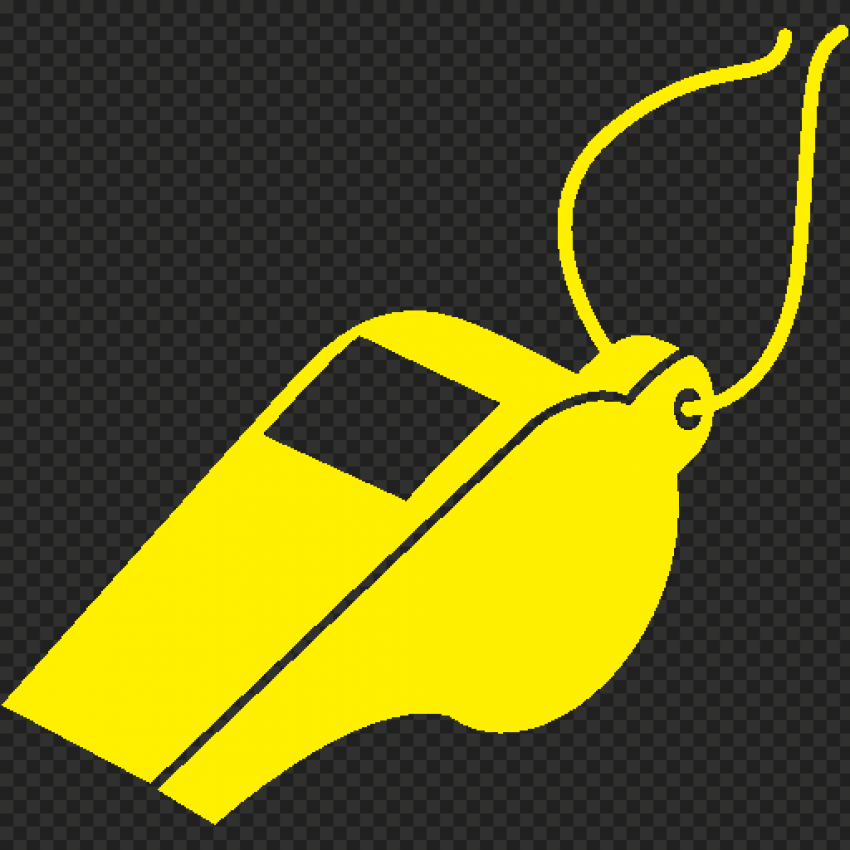 Yellow Football Referee Whistle Icon Transparent Background | Citypng