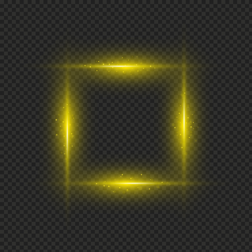 Yellow Glowing Light Effect Square Frame FREE PNG | Citypng