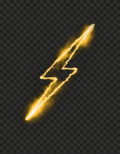 Yellow Glowing Lighting Bolt Download PNG | Citypng