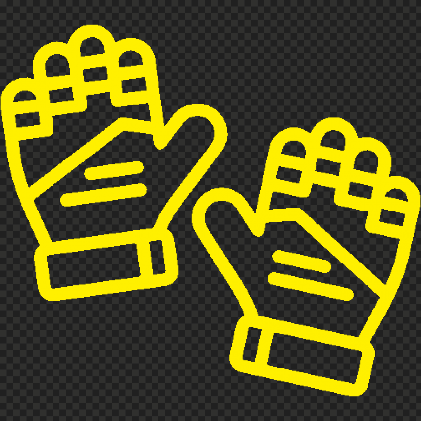 Yellow Goalkeeper Gloves Outline Icon PNG Image | Citypng