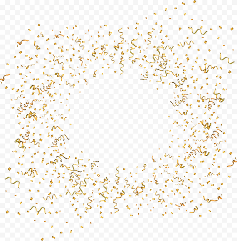 Yellow Gold Confetti Ribbons Circle Shape FREE PNG | Citypng