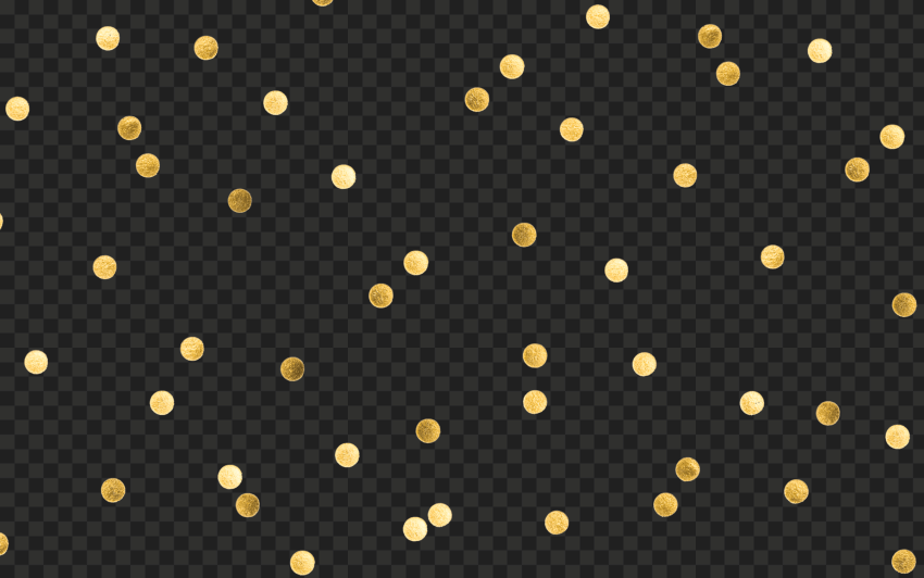 Yellow Gold Polka Dots Glitter Effect PNG | Citypng