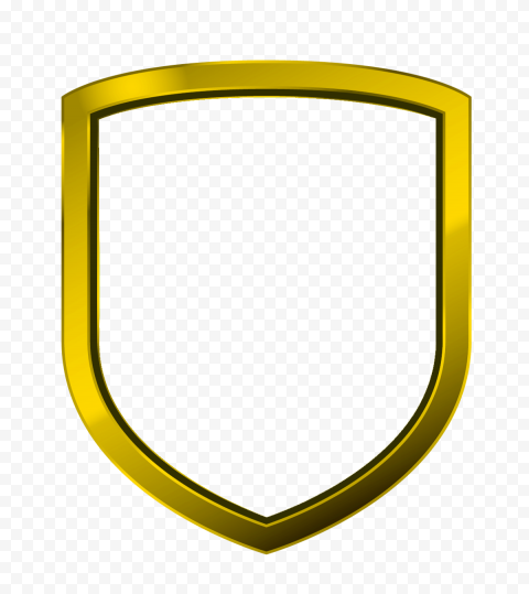 Yellow Metal Shield Outline Frame Transparent PNG | Citypng