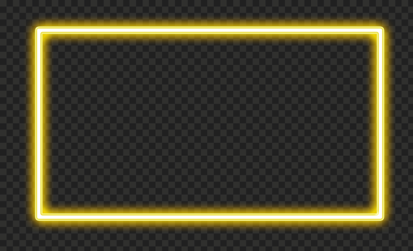 Yellow Neon Horizontal Frame HD PNG | Citypng