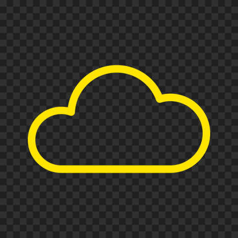 Yellow Outline Cloud Icon | Citypng