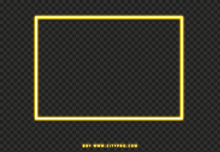 Yellow Rectangle Neon Frame PNG Image | Citypng