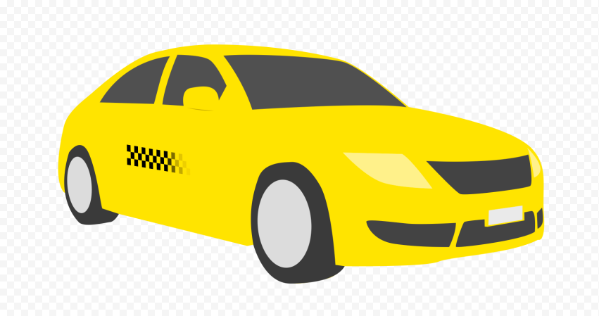 Yellow Vector Cartoon Car Taxi Style PNG | Citypng