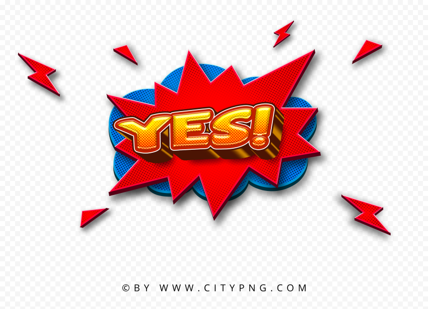 Yes Expression Comic Pop Art HD PNG | Citypng