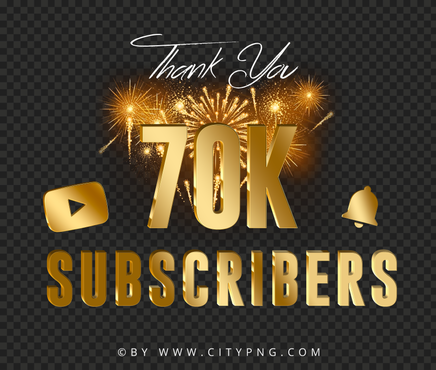 Youtube 70K Subscribers Celebration Fireworks PNG | Citypng