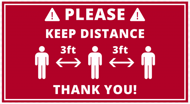 Please Keep Your Distance 3ft Safety Free Signage | Citypng
