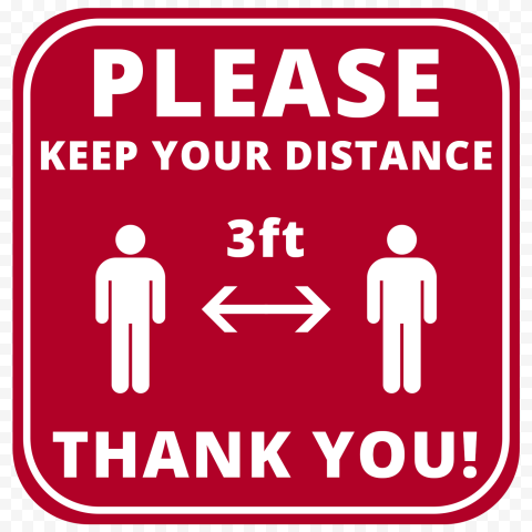 Please Keep Your Distance 3ft Safety Free Signage | Citypng