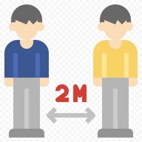 2M Persons Arrow Social Distance Icon Vector | Citypng