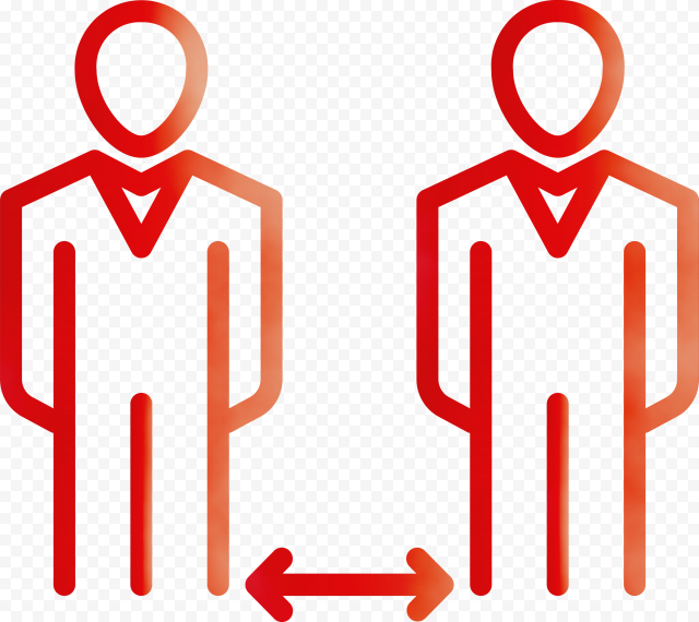 2M Persons Arrow Social Distance Icon Vector | Citypng