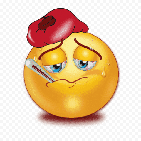 Yellow Emoticon Has Fever With Thermometer Mouth | Citypng