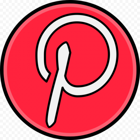 Red Square Shape White Round Pinterest Logo | Citypng