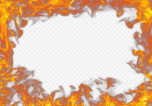 Round Outline Frame Border Fire Flame With Smoke | Citypng