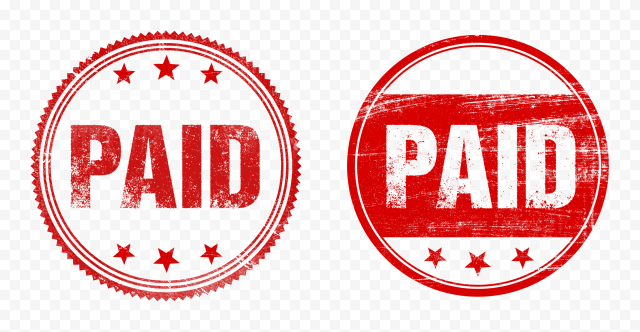 HD Red Paid Word Text Stamp PNG | Citypng