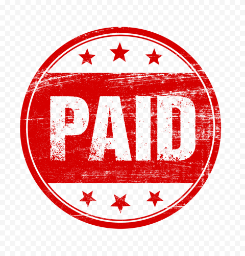 HD Red Paid Word Text Stamp PNG | Citypng