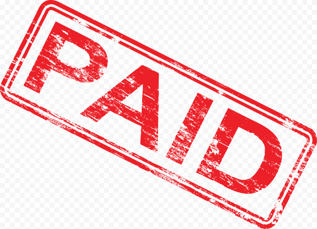 HD Red Paid Word Text Stamp PNG | Citypng