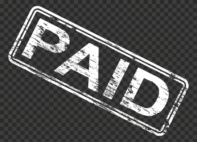 HD Red Paid Word Text Stamp PNG | Citypng