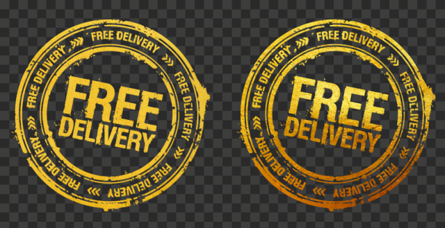 Blue Free Delivery Round Stamp | Citypng