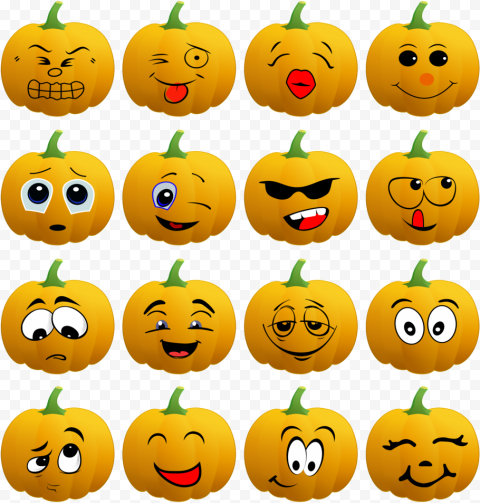 Set Of Halloween Pumpkins Jack O Lanterns Cartoons | Citypng