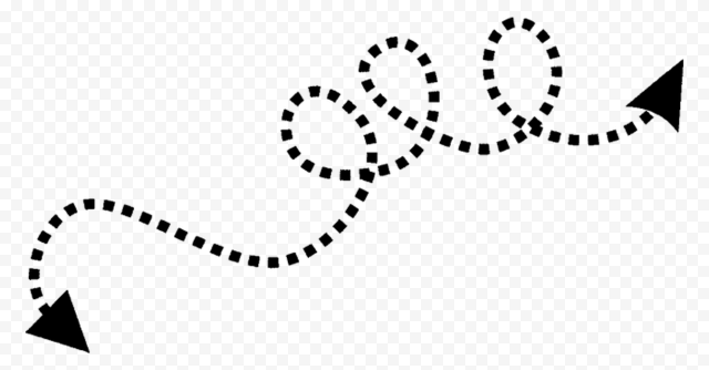 Red Curved Dashed Arrow With Two Ends | Citypng