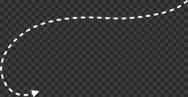 White Curved Dotted Arrow Line Art Point Up | Citypng
