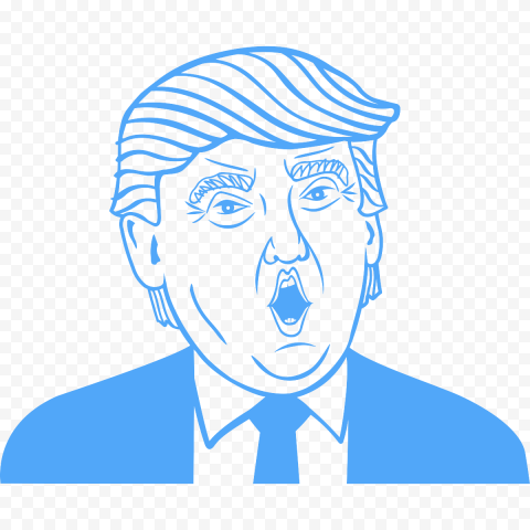 Donald Trump Black Outline Drawing Face Head | Citypng