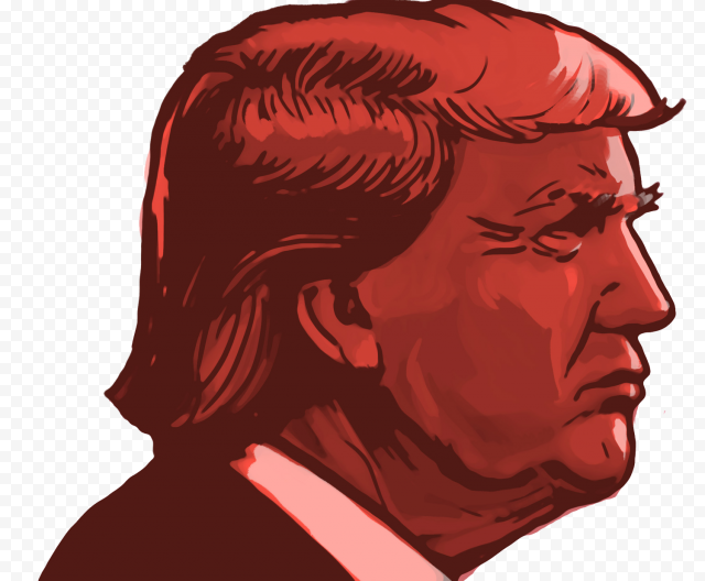 White Donald Trump Face Silhouette Side View | Citypng