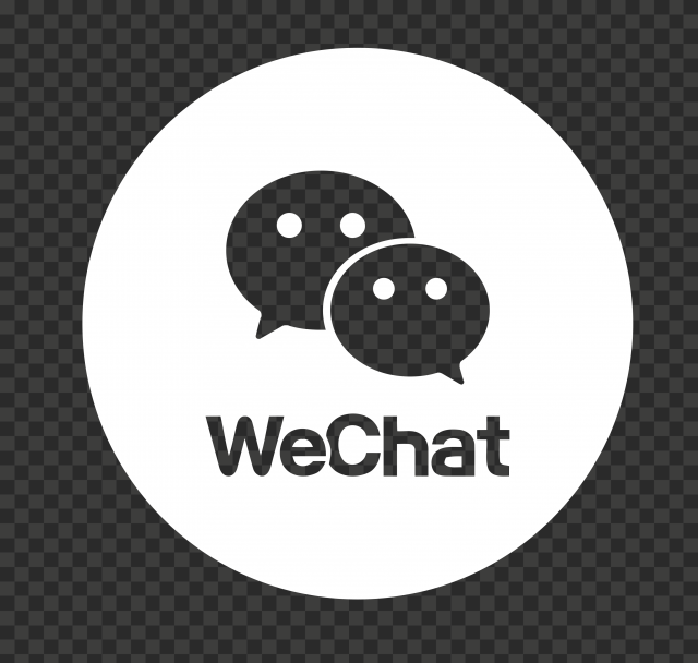 White Outline WeChat Round Logo Icon | Citypng