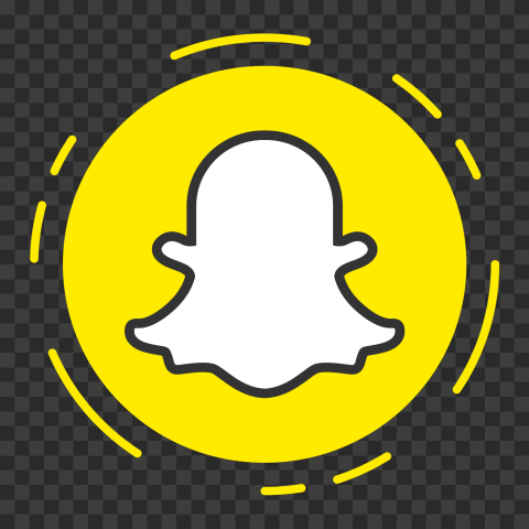 Golden Gold Round Outline Snapchat Logo Icon PNG | Citypng