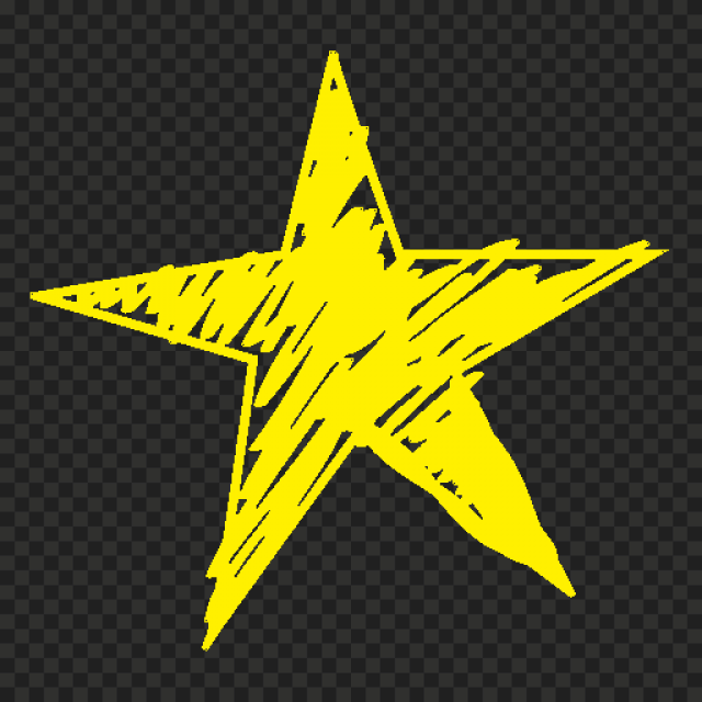 Black Doodle Drawing Star Transparent PNG | Citypng
