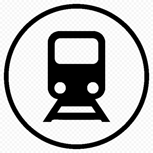 HD Train White Round Icon Sign PNG | Citypng