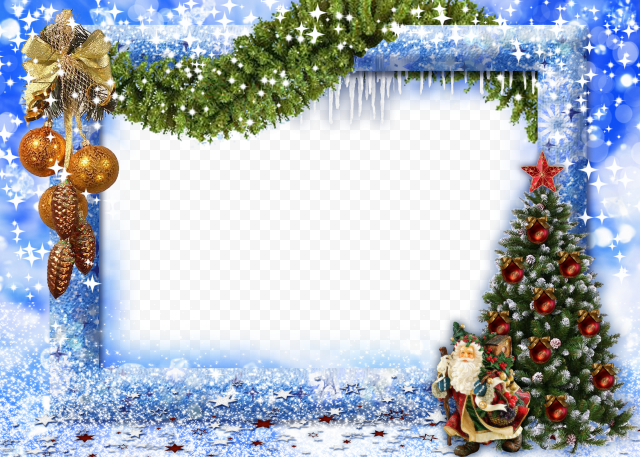Square Decorated Christmas Frame HD PNG | Citypng